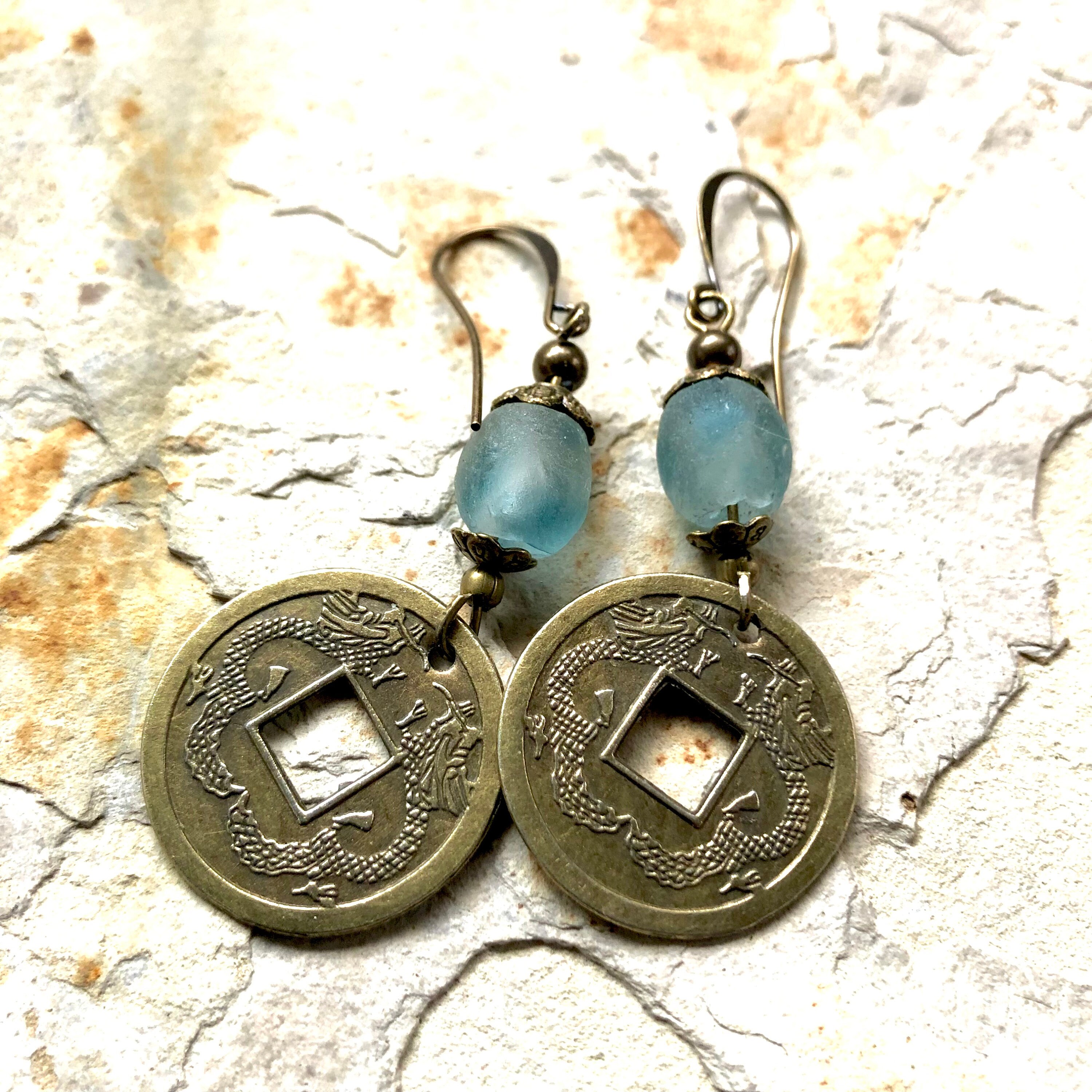 WATER DRAGON - Recycled Ghana Glass Beads - Lunar New Year - Dragon ...