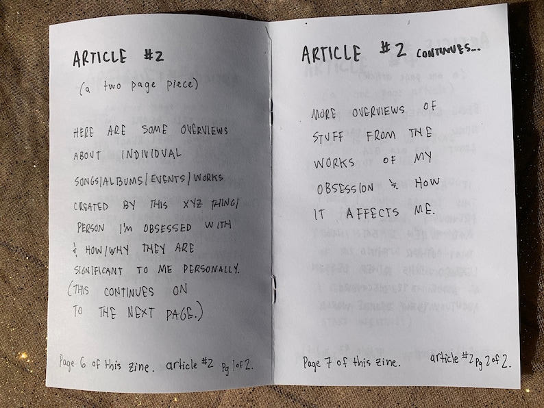 Zine Template - Etsy