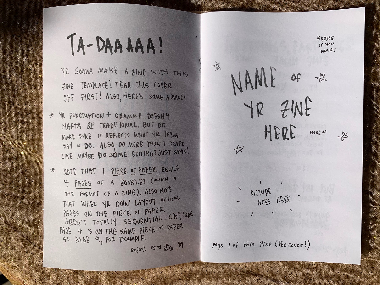 Zine Template - Etsy