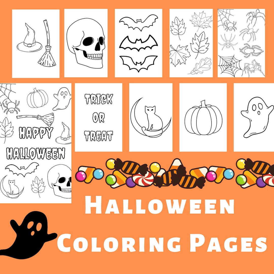 KIDS Halloween Coloring Pages Printable Book | Elementary Homeschool ...