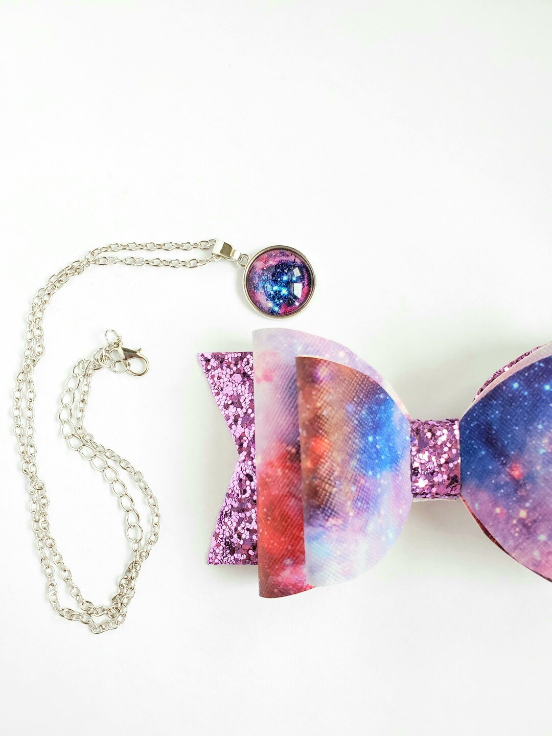 Galaxy Bow // Necklace// Solar System // School Bow // Bows - Etsy