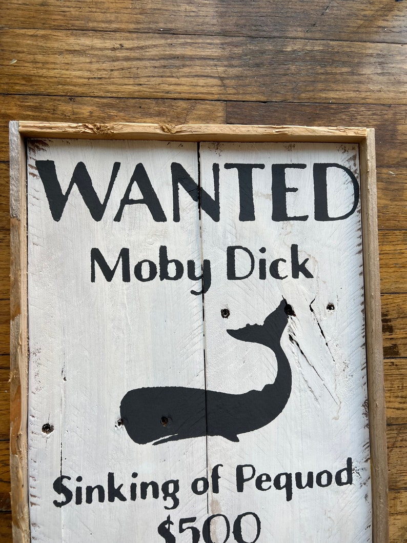 Moby Dick Nantucket Sign, Nautical Sign, Whale Sign, Boat House Sign ...