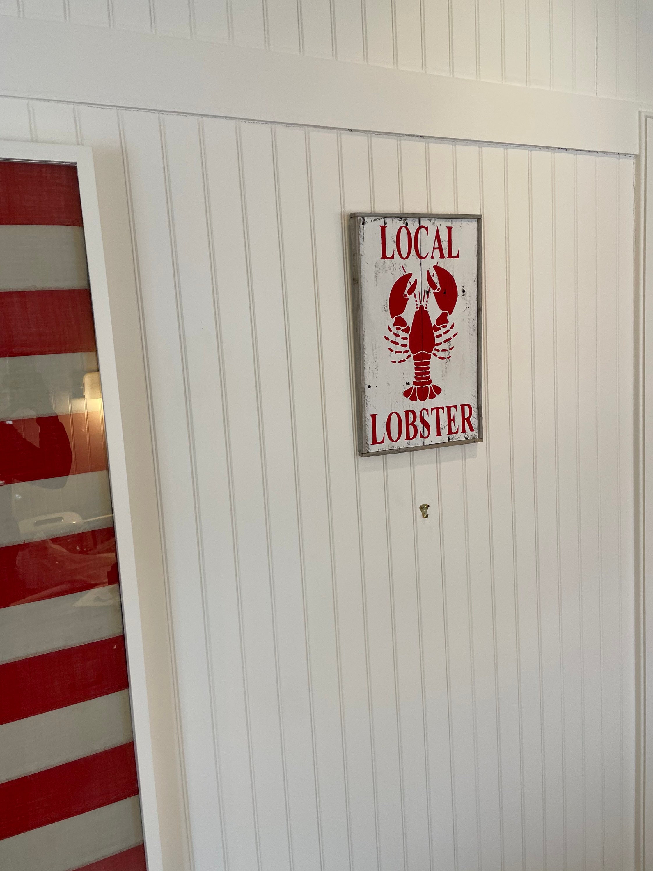 Lobster Wood Sign. Nautical Decor Sign, Boat Sign, Nautical Bar Sign ...
