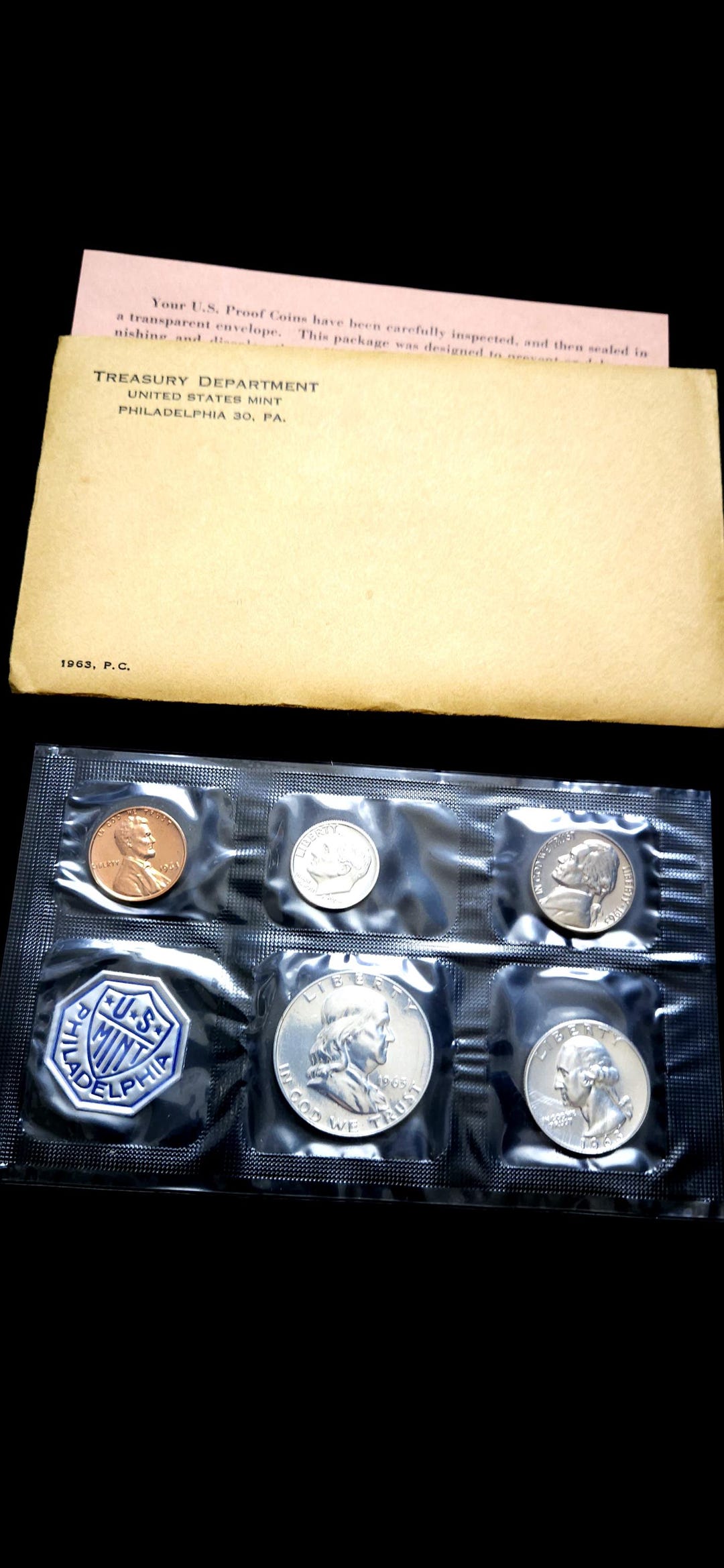 1963 Silver Proof Mint Set With Original Government Envelope - Lot ...