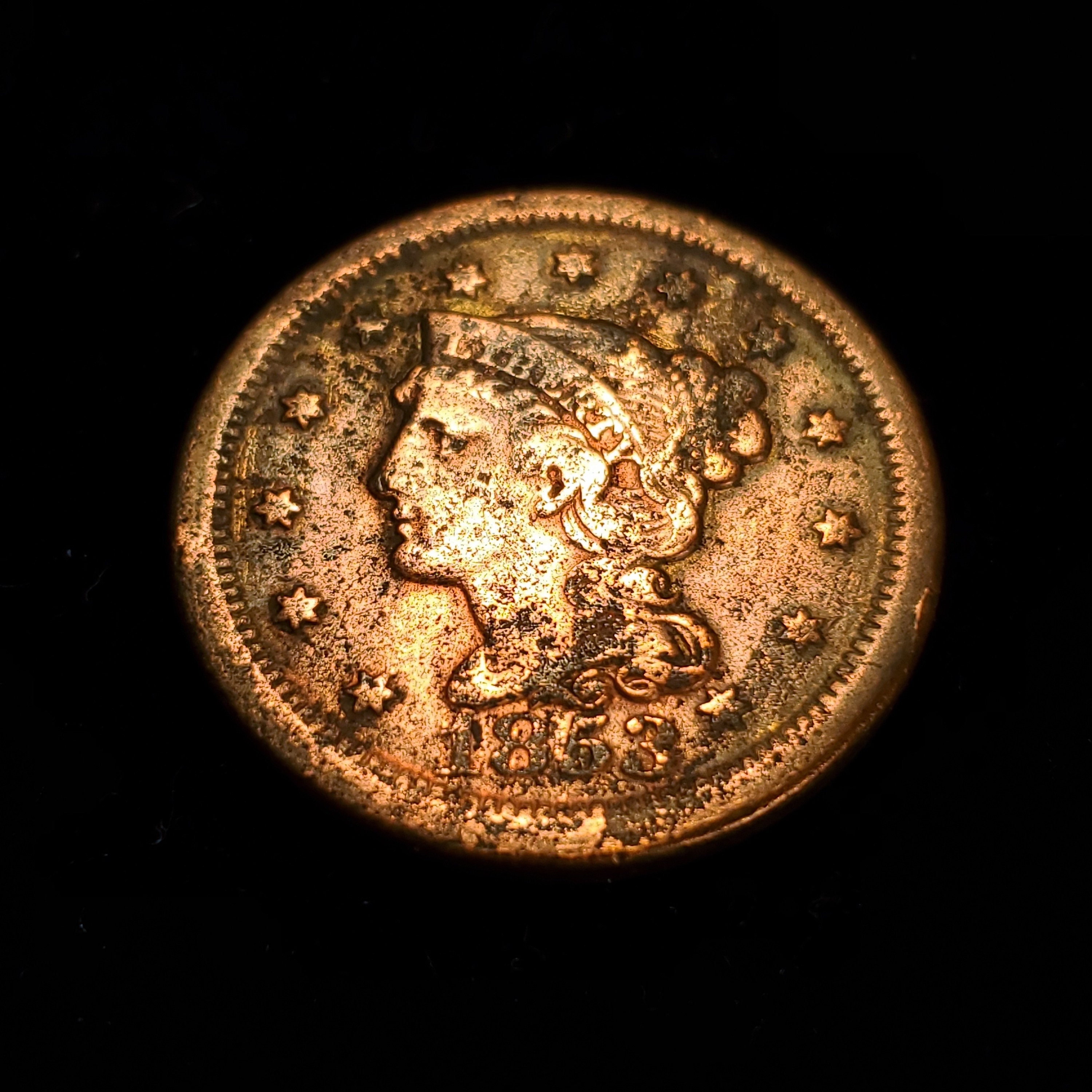 1853 One Cent Coin Us