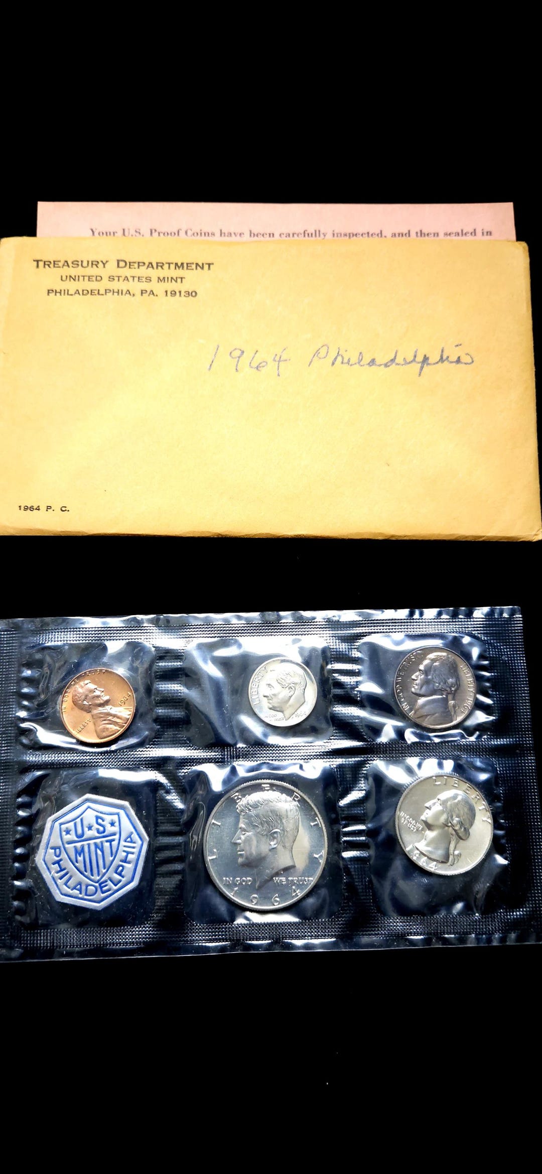 1964 Silver Proof Mint Set With Original Government Envelope - Lot ...