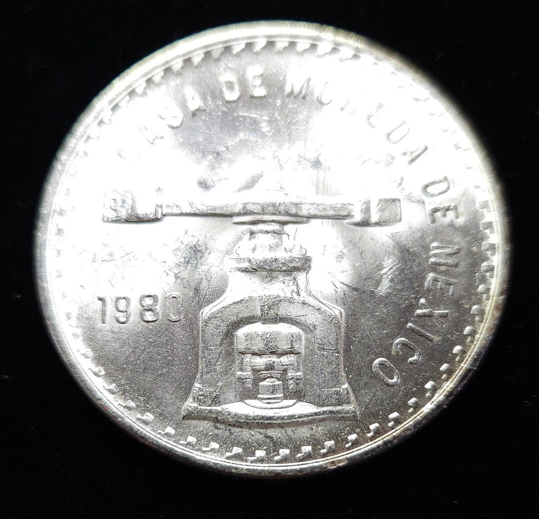 1980 Mexico .925 Silver 1 Ounce BU Coin- Casa De Moneda Mexico - Plata ...