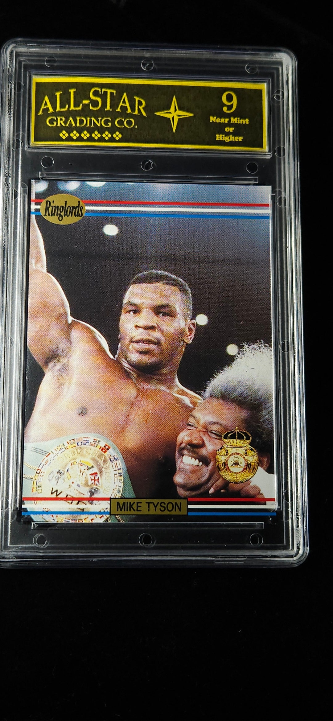 Mike Tyson Boxing 1991 Ringlords Sample Card Graded ASG 9 NM Don King ...