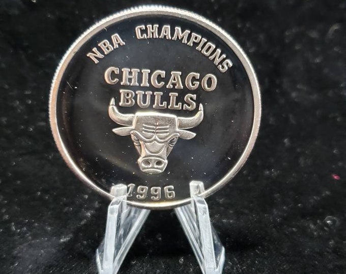 Chicago BULLS 1996 NBA Champions Highland Mint Coin 999 Fine Silver ...