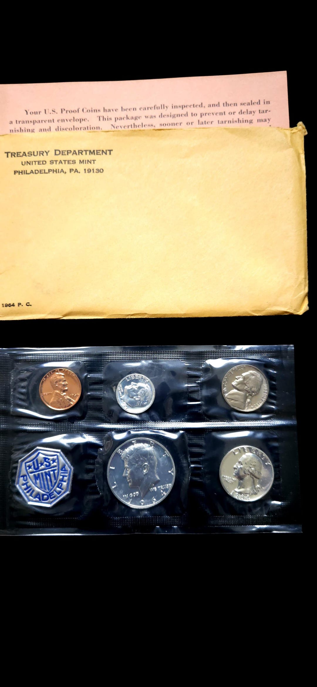 1964 Silver Proof Mint Set With Original Government Envelope Lot 461 ...