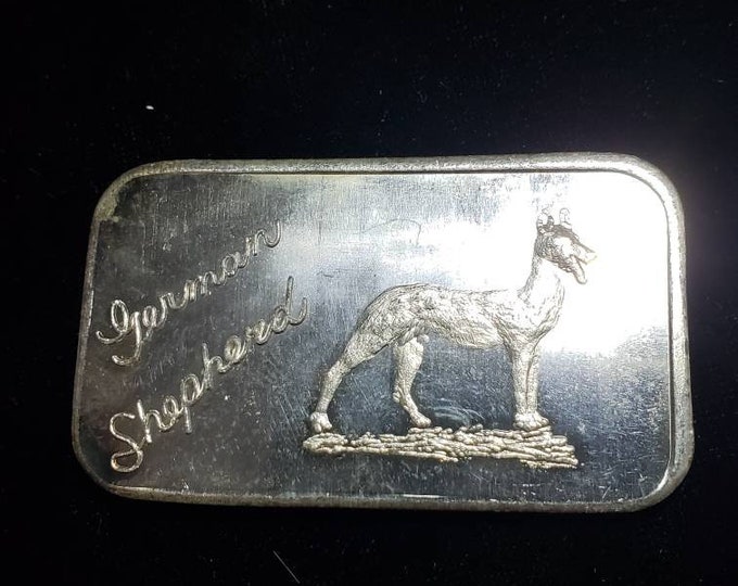 German Shepherd the Justice Mint 1 Ounce .999 Silver Art Bar - Lot ...