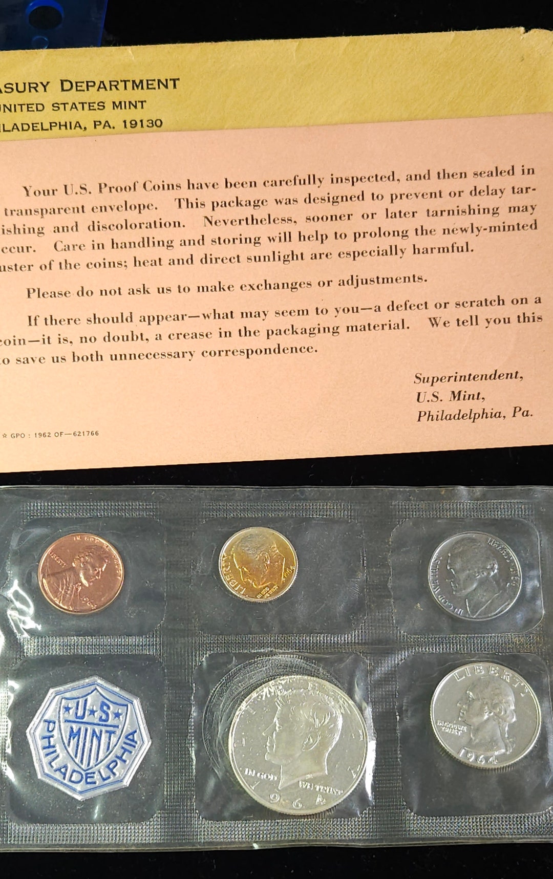 1964 Silver Proof Mint Set- Accented Hair Variety! Original Government ...