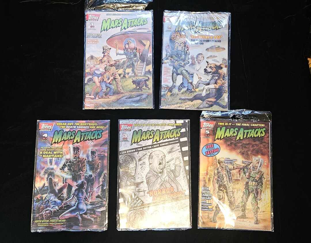Topps Comics Mars Attacks #1-5 Full Limited Series All GEM- Bagged ! (lot of 5) - Etsy