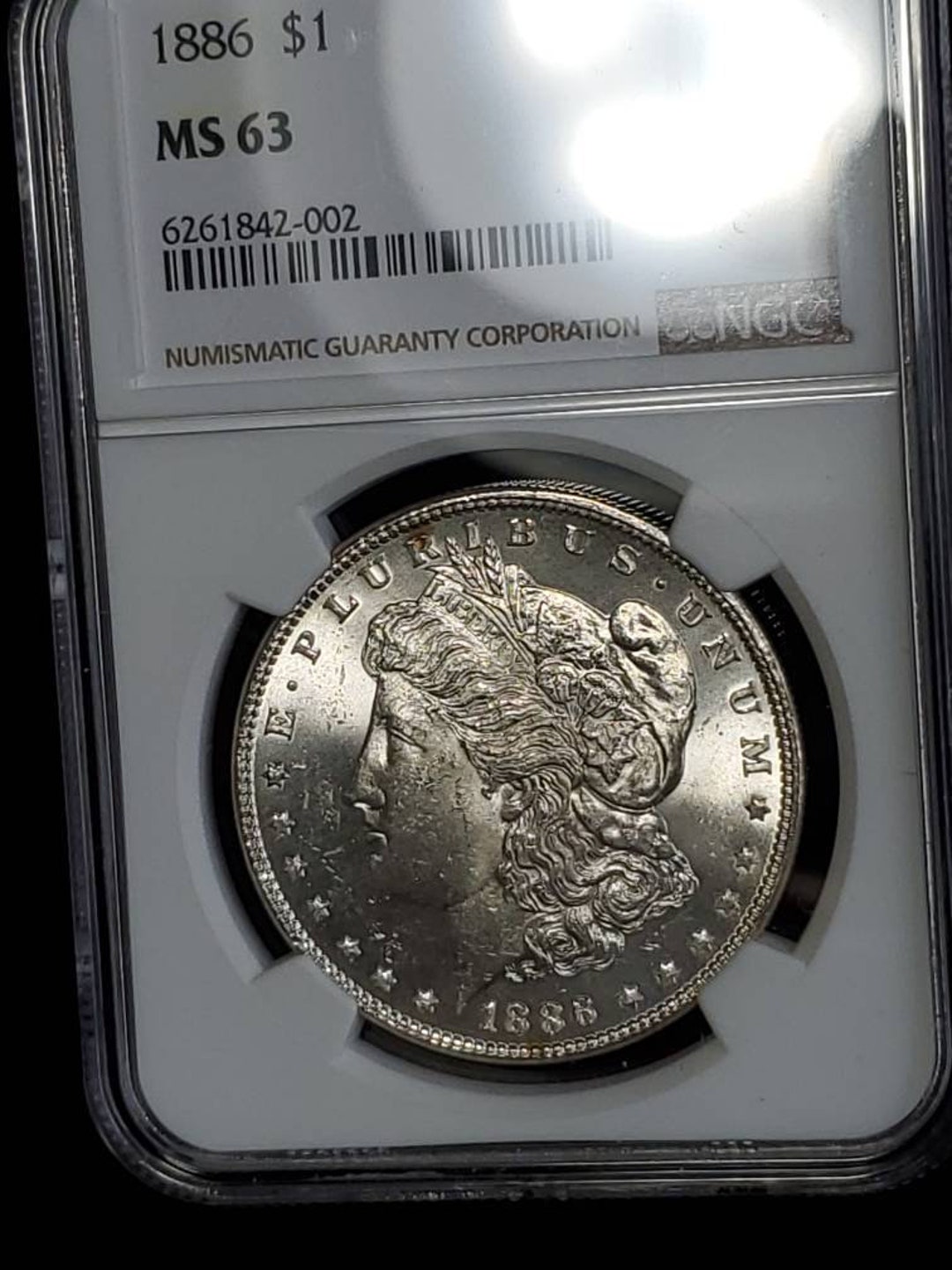 1886 MS 63 Silver Morgan Dollar, NGC MS 63 Silver Coin . Blast White ...