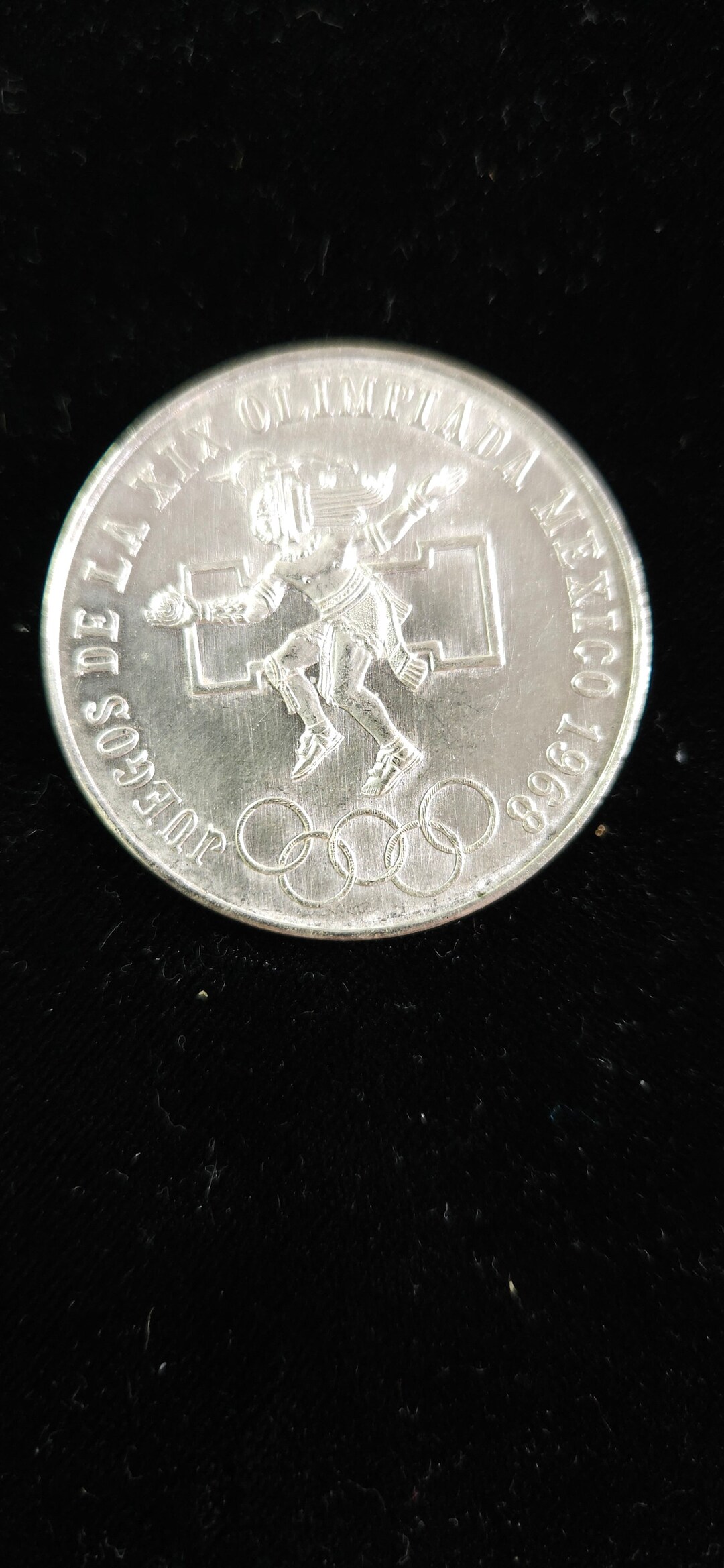 1968 Mexico - 25 Pesos Olympics - Center Ring Low / Snake Tongue ...