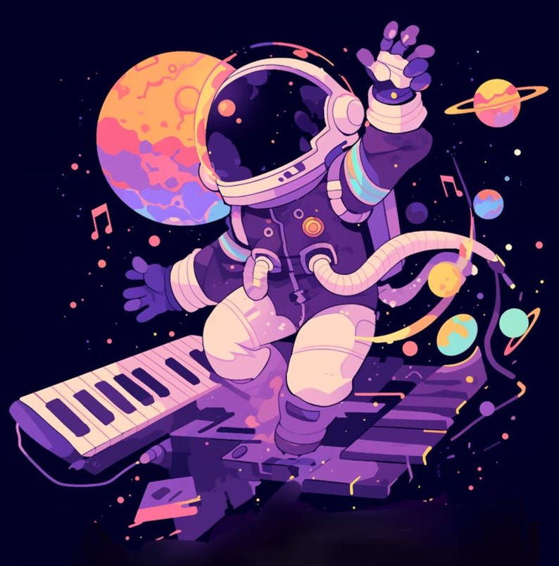 Digital Art PNG High Res Space Keyboard ELO Sp1 Inspired Astronaut on ...