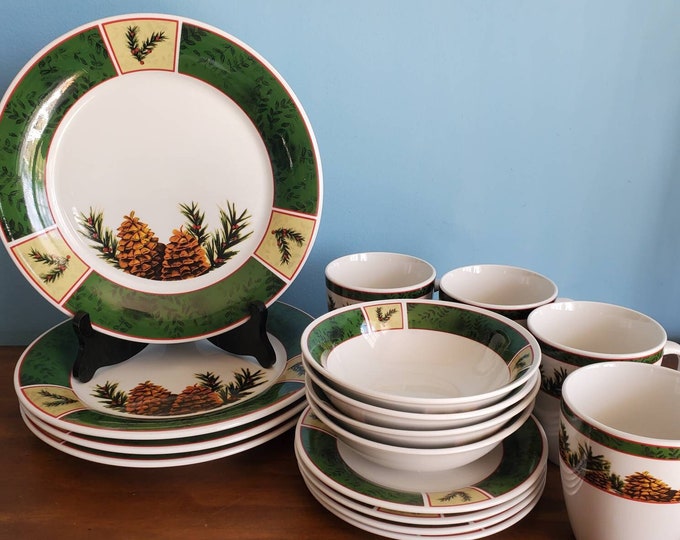 Pine Cones Dinnerware Set by Oneida - Etsy