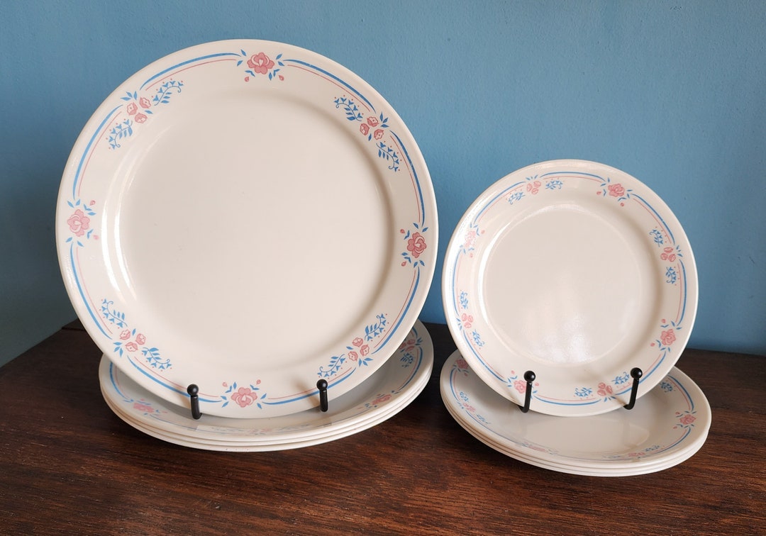 Vintage Corelle Embroidery Plate Set of 8 - Etsy