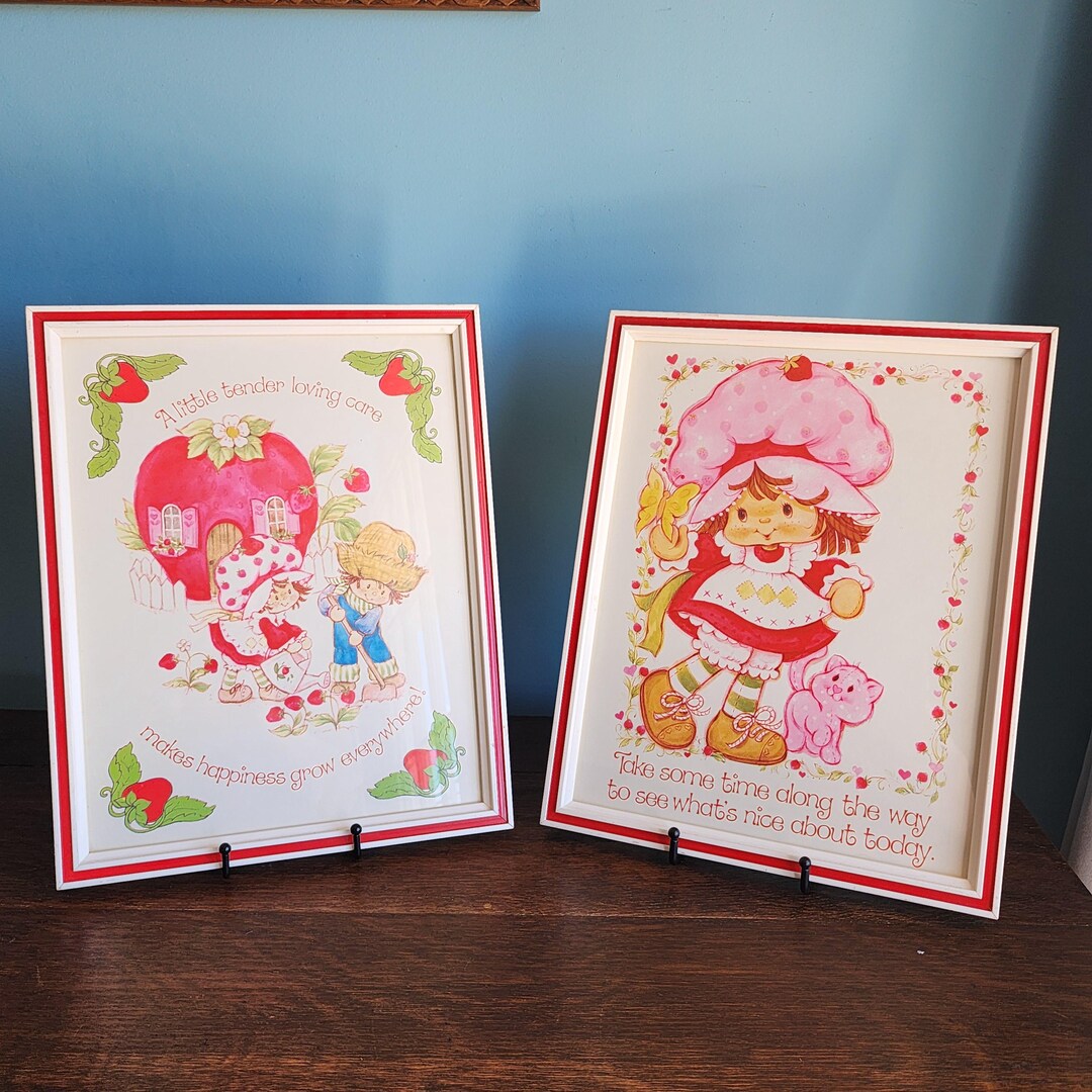 Vintage Strawberry Shortcake Framed Art Set of 2 - Etsy
