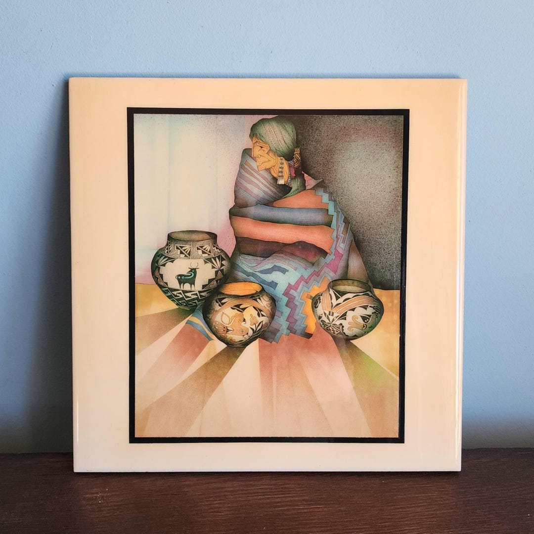 Ceramic Art Tile by Amado Pena Colcha Series Mis Ollas - Etsy