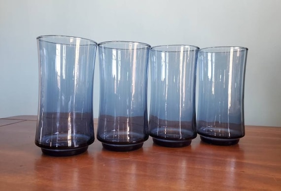 Vintage Libbey Bolero Blue Glass Set - Etsy