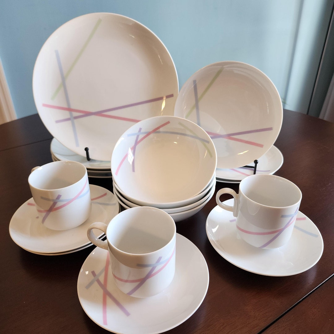 Vintage Pastel Palette Dinnerware Set by Mikasa - Etsy