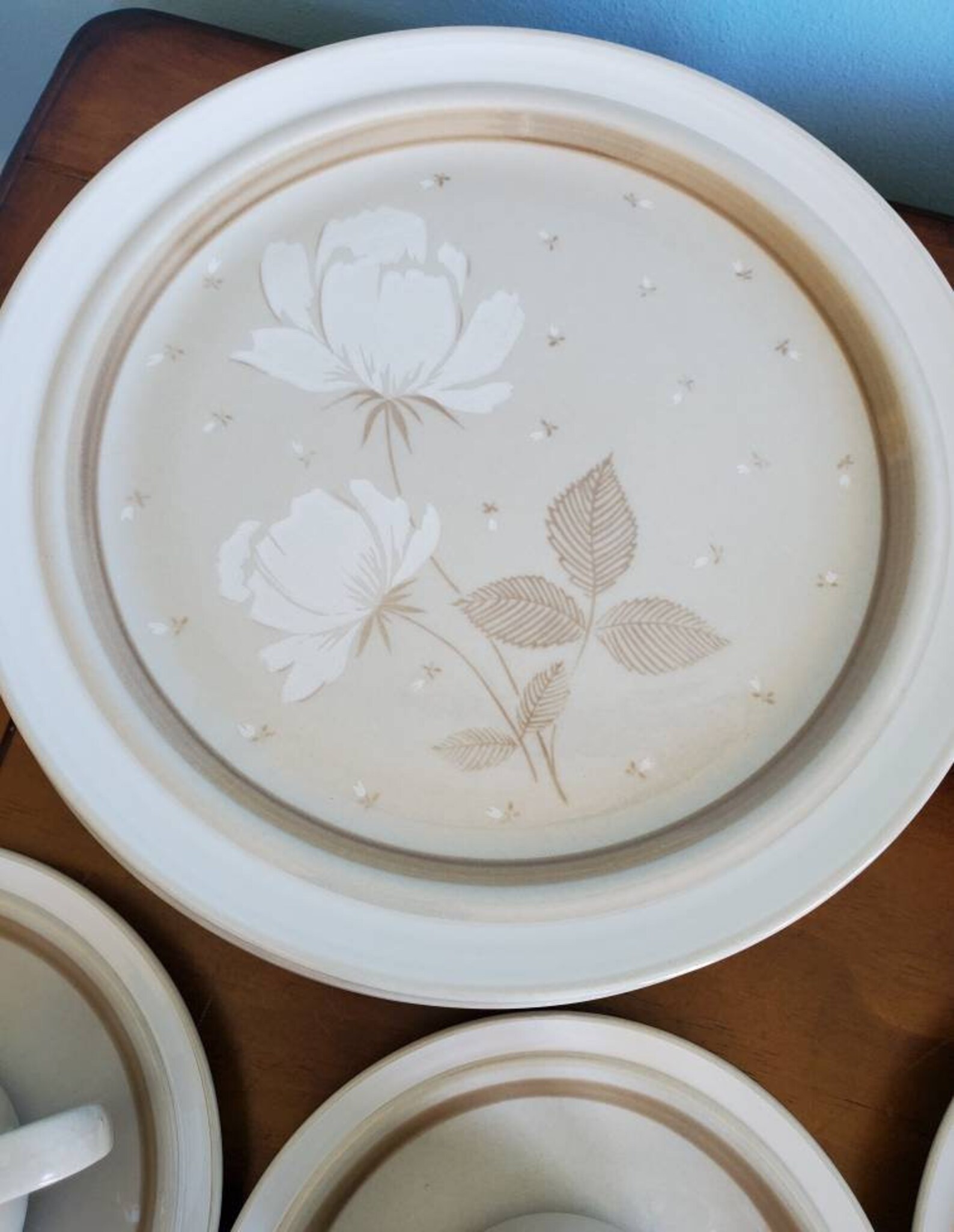Vintage White Rose Stoneware Dinnerware Set by Newcor 20 Pc - Etsy
