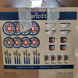 Vintage Bellissimo Carlotta Dinnerware Set NIB Gibson Everyday - Etsy