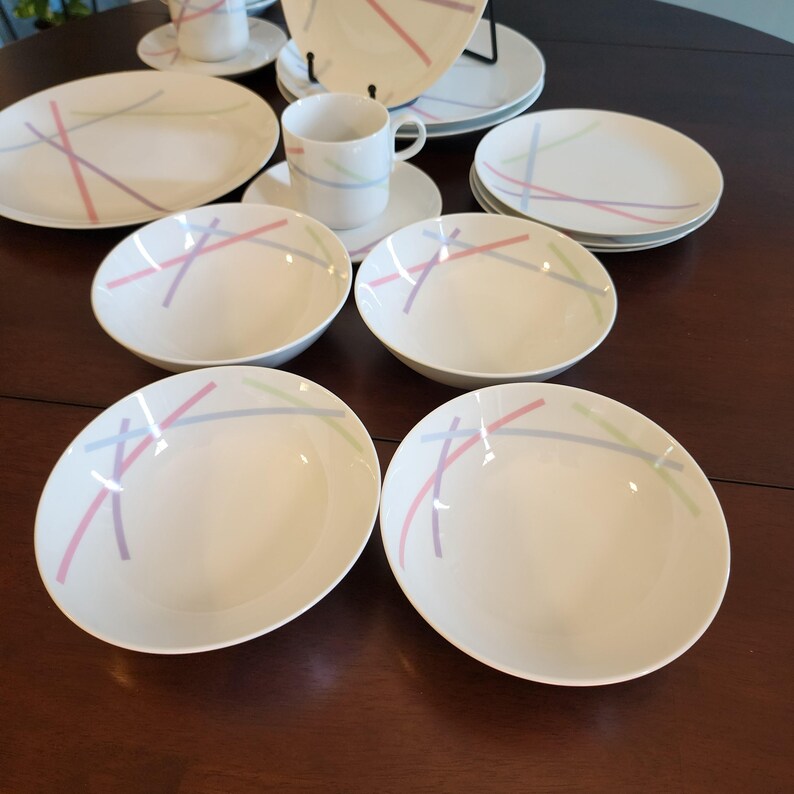 Vintage Pastel Palette Dinnerware Set by Mikasa - Etsy