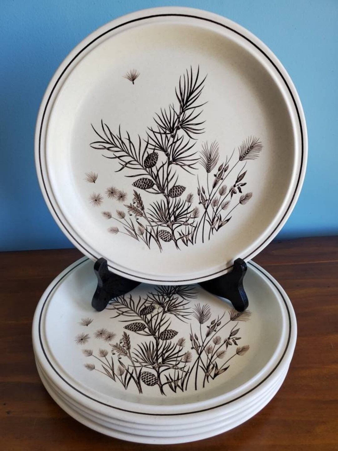Vintage Pinewood Dinner Plate Set by Grindley - Etsy