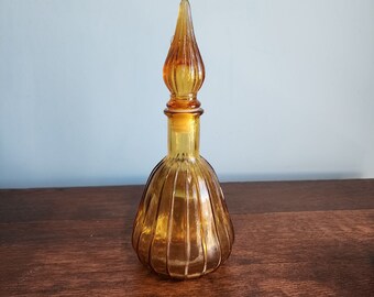 Genie Bottle in the Corset Style Vintage Empoli Glass Decanter Vase in ...