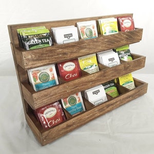 Made to Order Dark Tea Rack Organizer for Individually Wrapped Tea Bags ...
