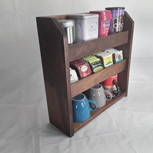 Made to Order Dark Tea Rack Organizer for Tins, Individually Wrapped ...
