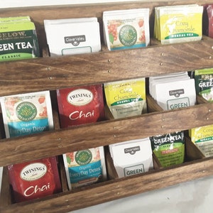 Made to Order Dark Tea Rack Organizer for Individually Wrapped Tea Bags ...