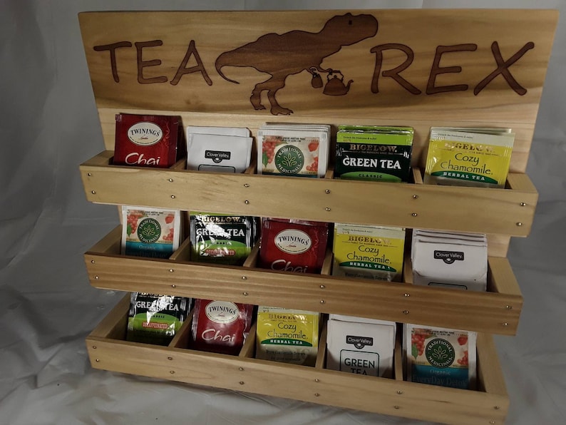 Make to Order. Tea Rex Dinosaur Tea Rack Organizer for - Etsy