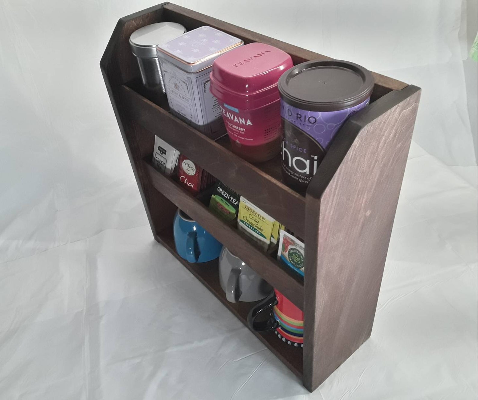 Made to Order Dark Tea Rack Organizer for Tins, Individually Wrapped ...