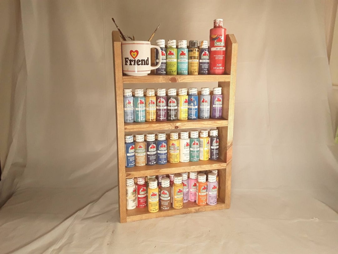 Made to Order Rustic Paint Bottle Rack Organizer for the Artist. 4 ...
