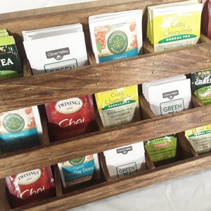 Made to Order Dark Tea Rack Organizer for Individually Wrapped Tea Bags ...