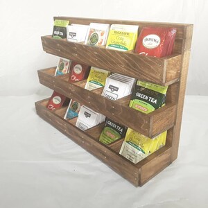 Made to Order Dark Tea Rack Organizer for Individually Wrapped Tea Bags ...