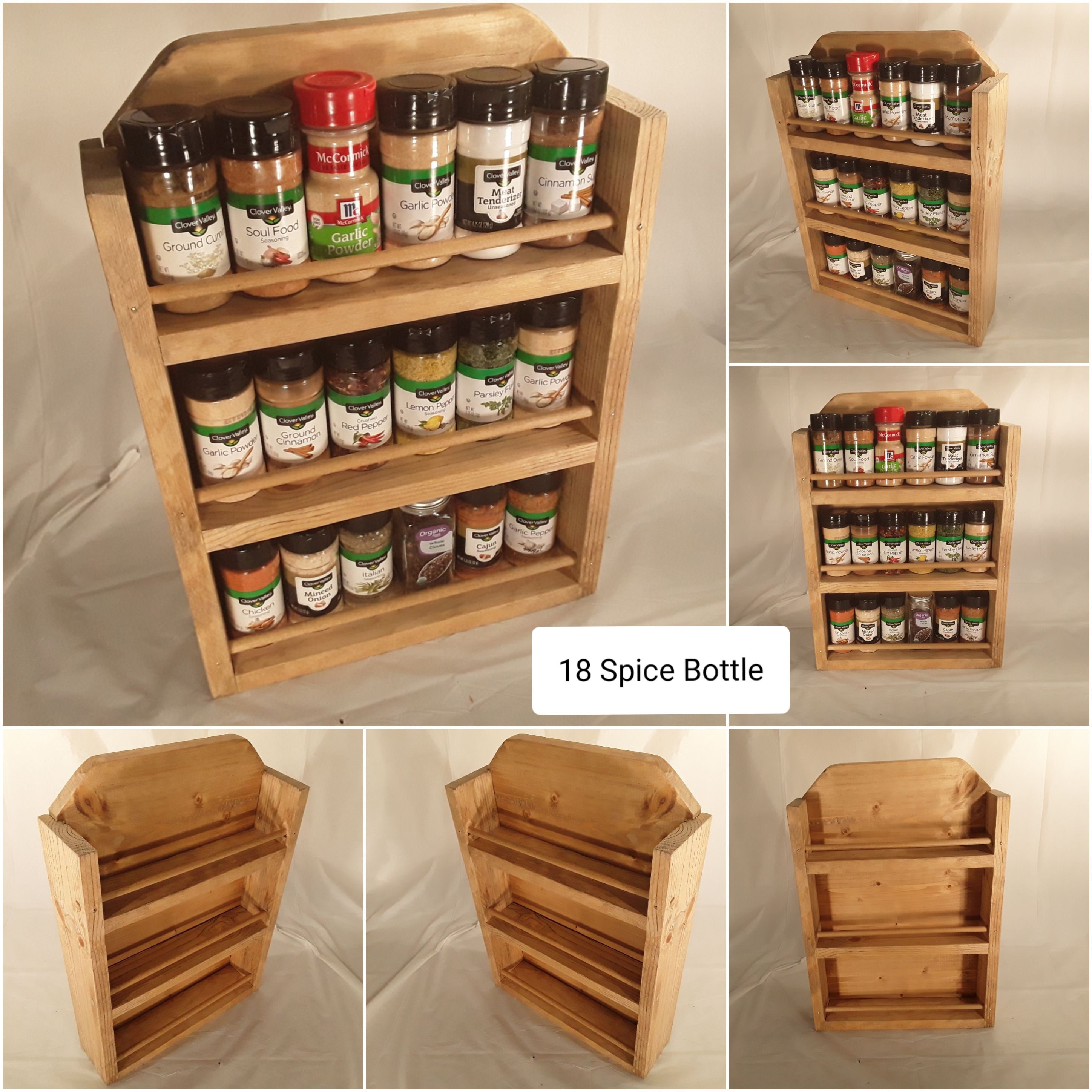 Made to Order. Rustic Spice Rack Organizers for 12 18 or 33 - Etsy