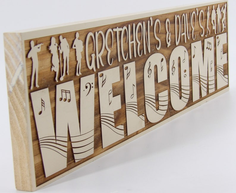 Wooden Welcome Sign With Maps, Artsy Fonts, Custom Wording. Laser ...