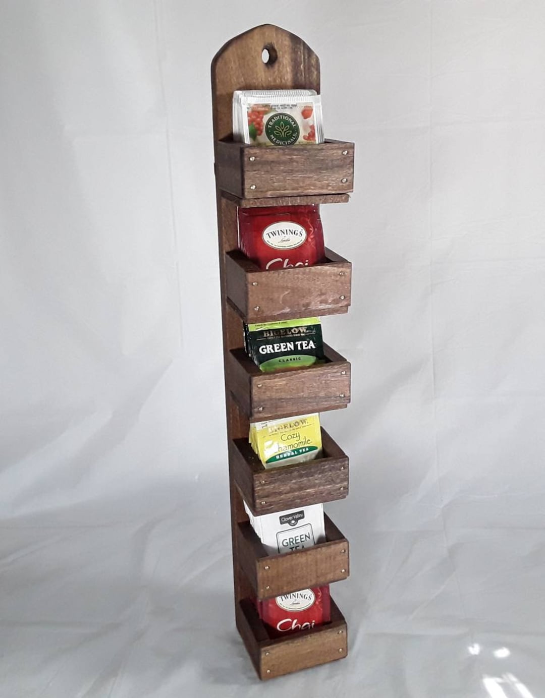 Made to Order Hanging Dark Tea Rack Organizer for Individually Wrapped ...