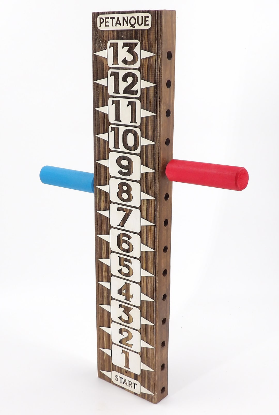 Petanque Bocce Cornhole Scoreboard With Pegs Laser Engraved Wood Extra ...