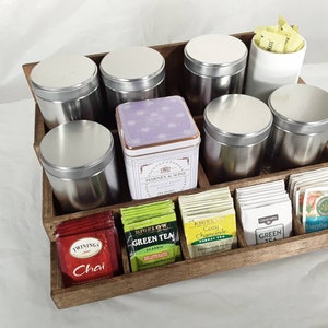 Made to Order Dark Tea Tin Rack Organizer for Loose Tea Tins. Hold 8 ...