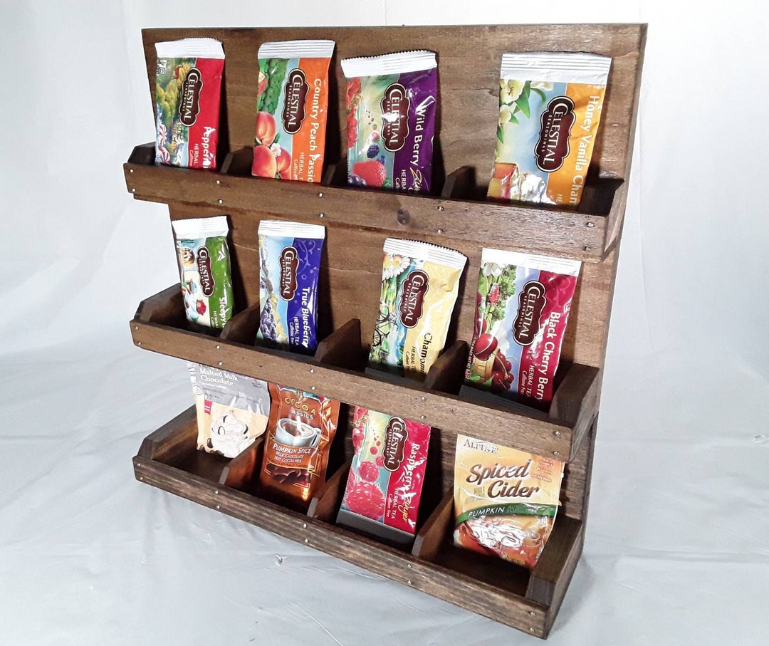 Made to Order Dark Tea Rack Organizer for Large Individually Wrapped ...