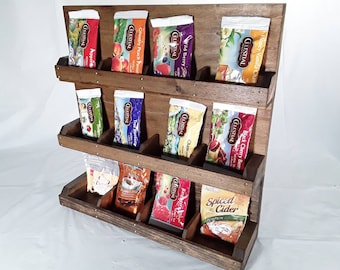 Made to Order Dark Tea Rack Organizer for Individually Wrapped Tea Bags ...