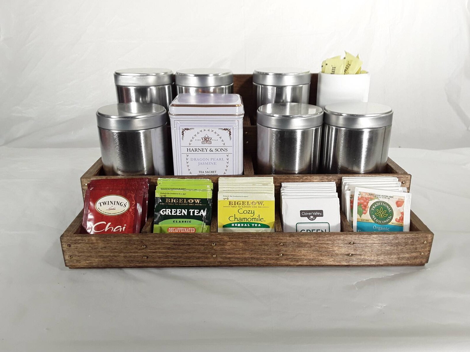Made to Order Dark Tea Tin Rack Organizer for Loose Tea Tins. Hold 8 ...