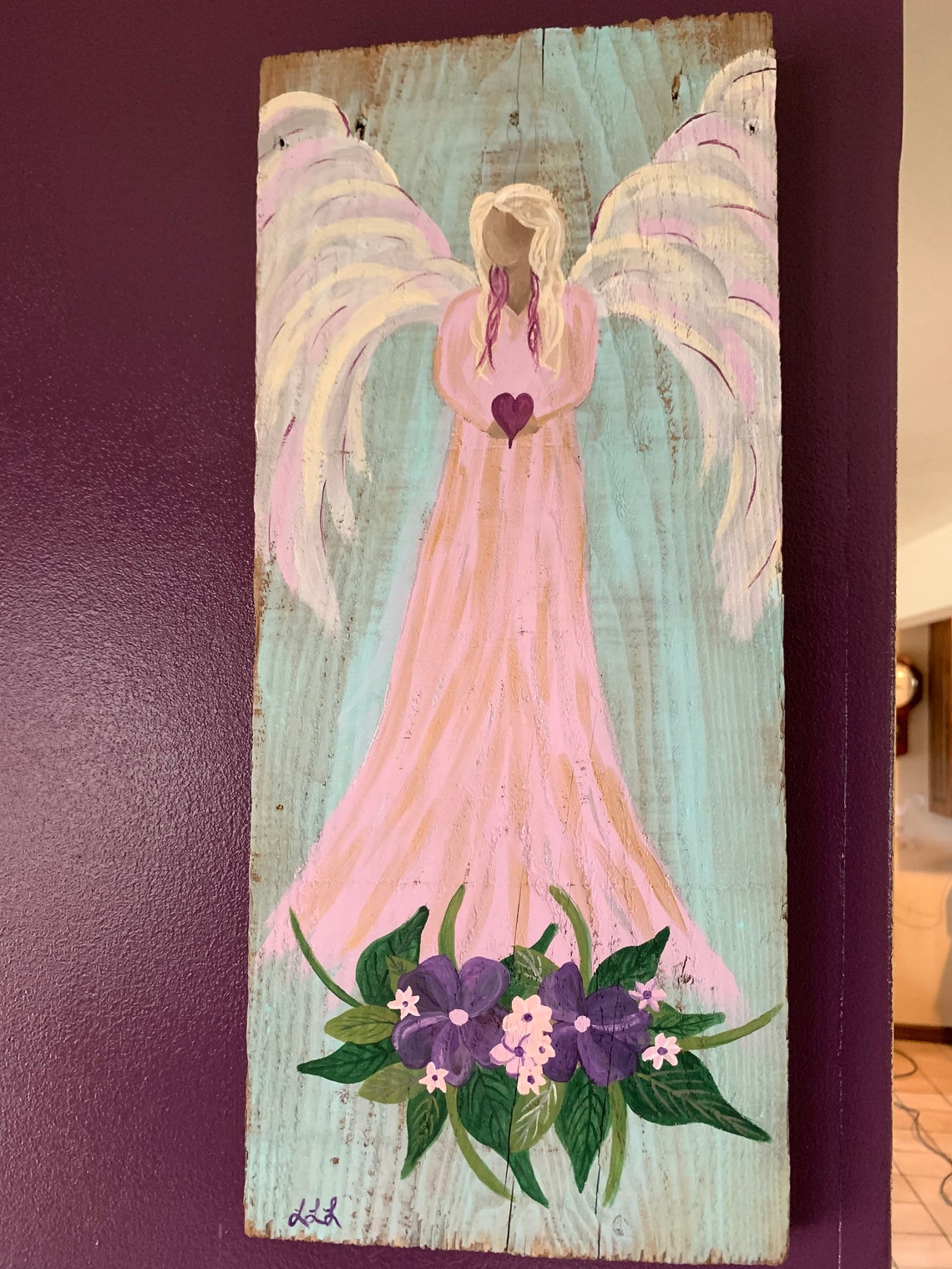 Angel Painting - Barn Board - Etsy