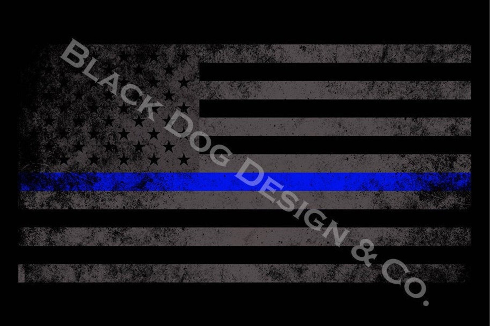 Distressed Thin Blue Line Flag Decal Outdoor Vehicle Decal | Etsy