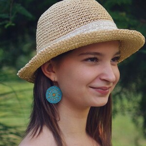 PATTERN - Thread Crochet Jewelry, Crochet Turquoise and Gold MANDALA ...